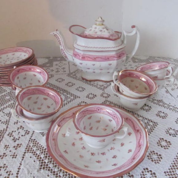 Pink Lusterware | Kitchen | Pink Lusterware Tea Pot Set Teacup Sets ...